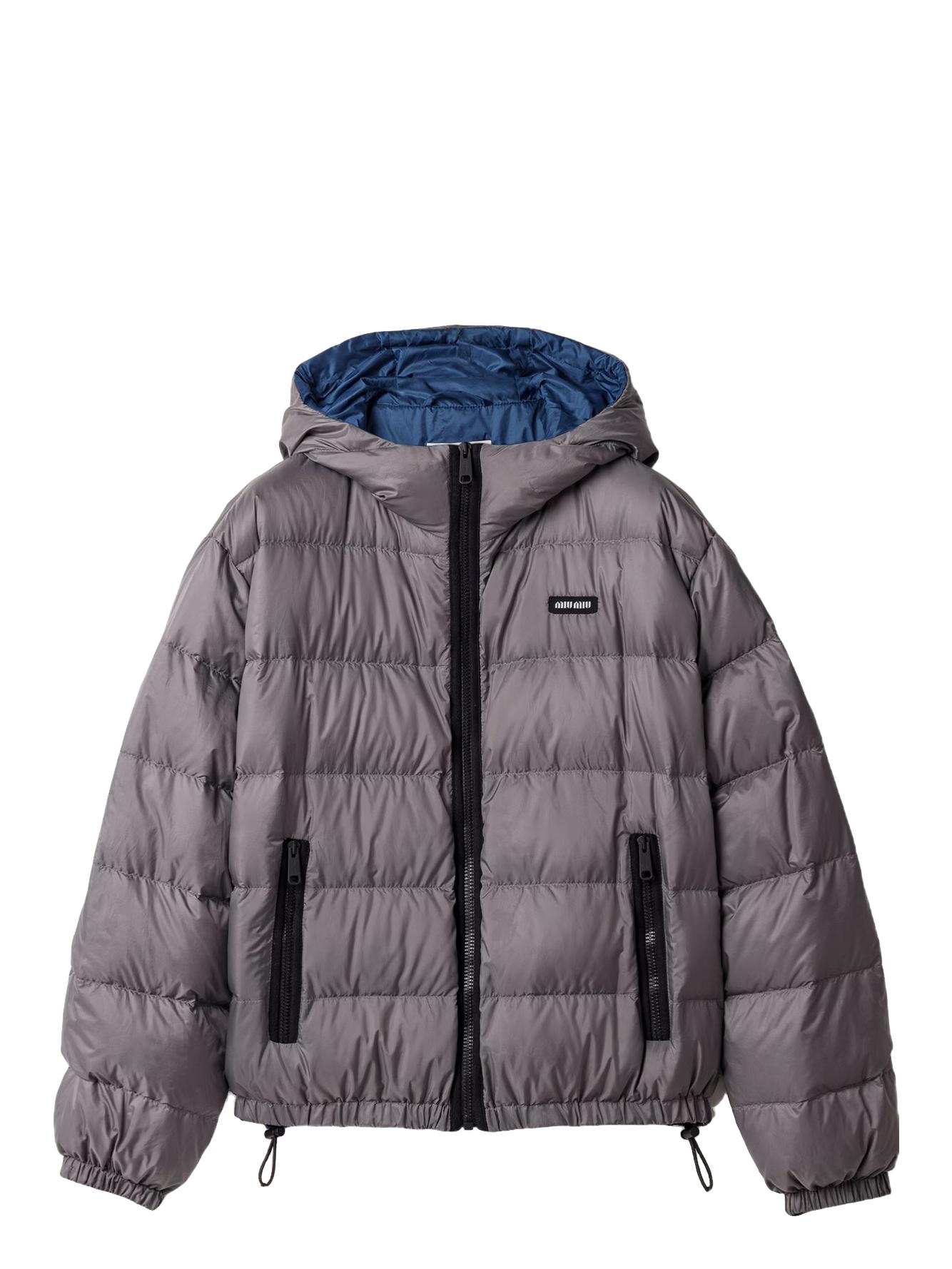 MIU MIU Miu Miu Light-Pongé Down Hoodie Jacket